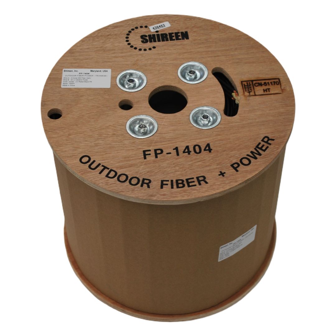 Shireen SM Fiber / 14 AWG Power Triamese Cable (1000ft) [FP-1404 ...