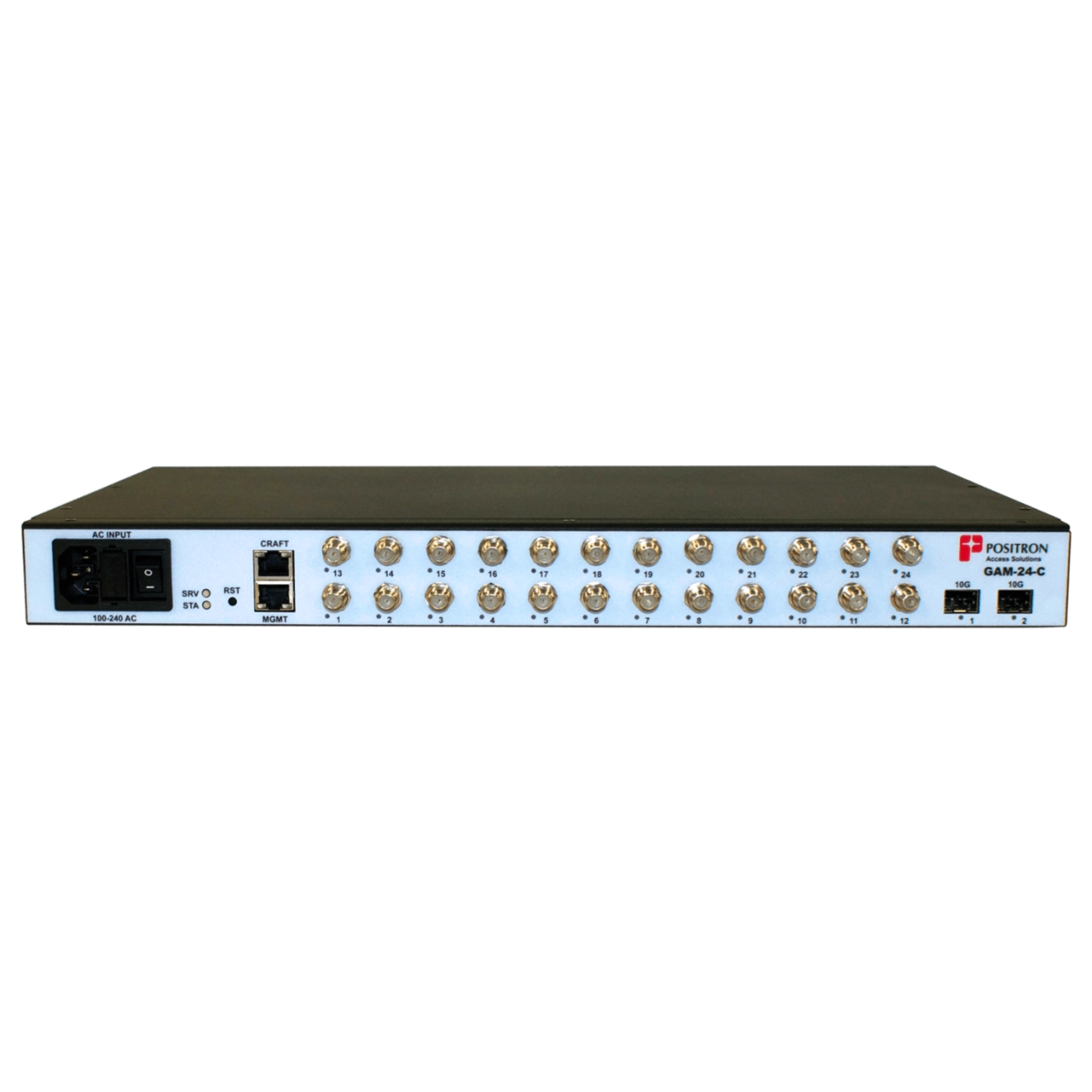 Positron G.hn Access Multiplexer GAM with 24x Coax Ports 2x 10Gbps SFP ...
