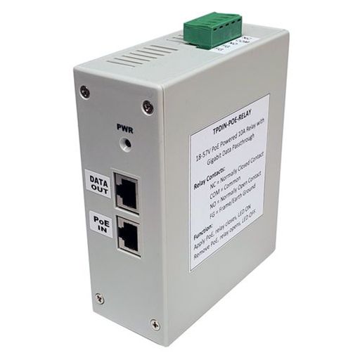 Tycon Systems TPDIN 18-57V PoE Powered Relay with Gigabit Data Passthr ...